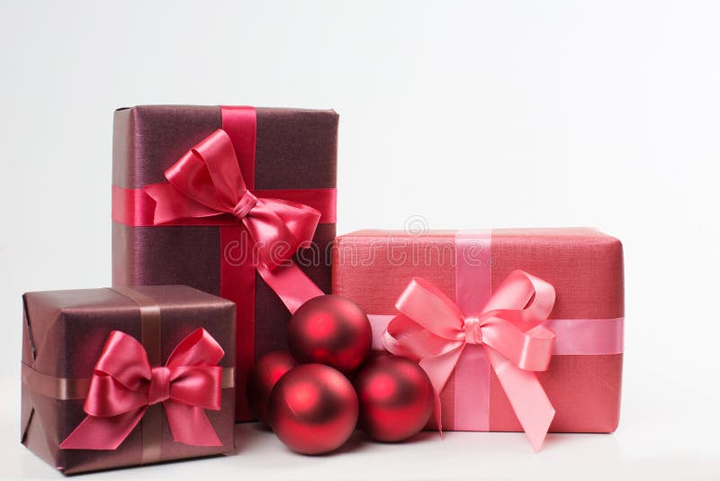 Boxes with Gifts Isolated on White Background Stock Photo - Image of ...