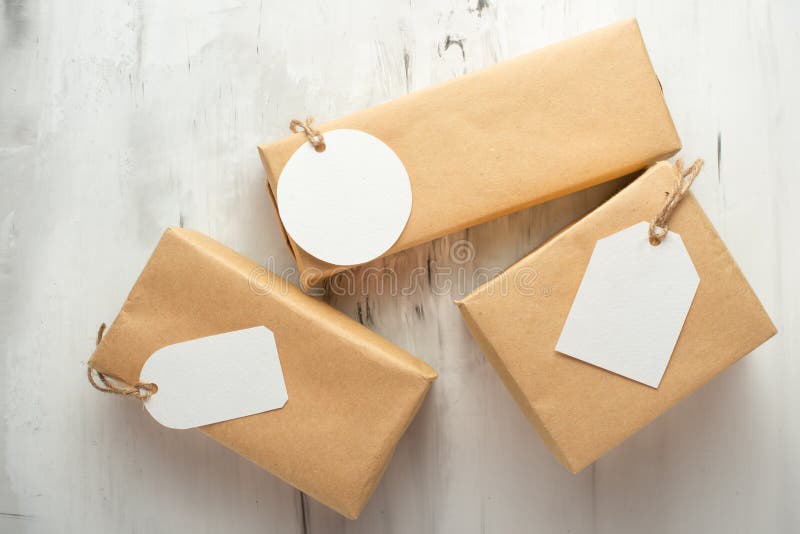 Boxes for Gifts with Tags, for Layout, Logos, Prints, Welcome Cards ...