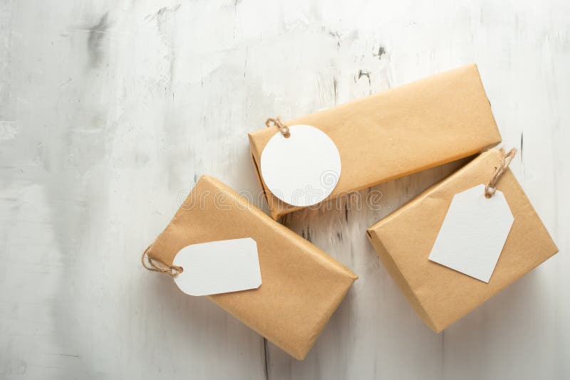 Boxes for Gifts with Tags, for Layout, Logos, Prints, Welcome Cards ...