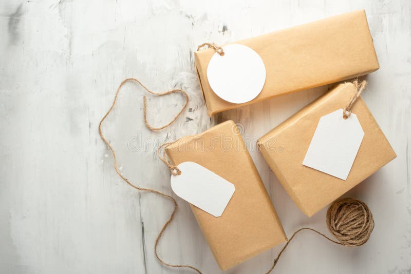 Boxes for Gifts with Tags, for Layout, Logos, Prints, Welcome Cards ...