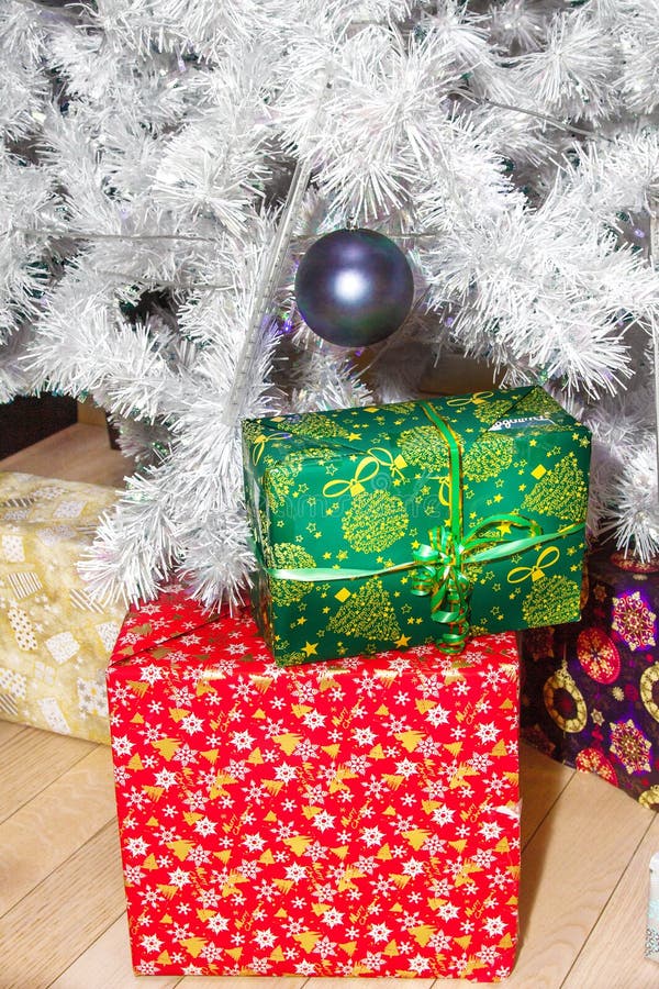 Boxes with Gifts Under the Christmas Tree Stock Photo - Image of ...