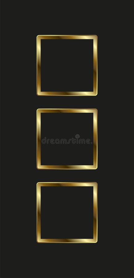 3 Boxes in Gold Color Concepts and Selection Symbol, Icon, Mark Vector ...