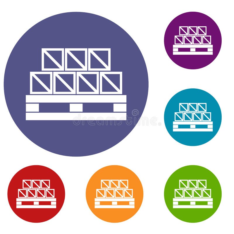 Boxes goods icons set stock vector. Illustration of container - 95783261