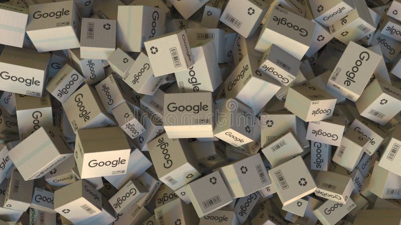 Boxes with GOOGLE Logo. Editorial 3D Rendering Editorial Photography ...