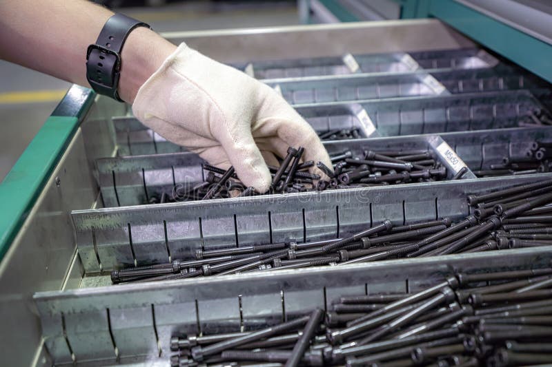 Boxes with Hardware at a Technical Enterprise Stock Image - Image of ...