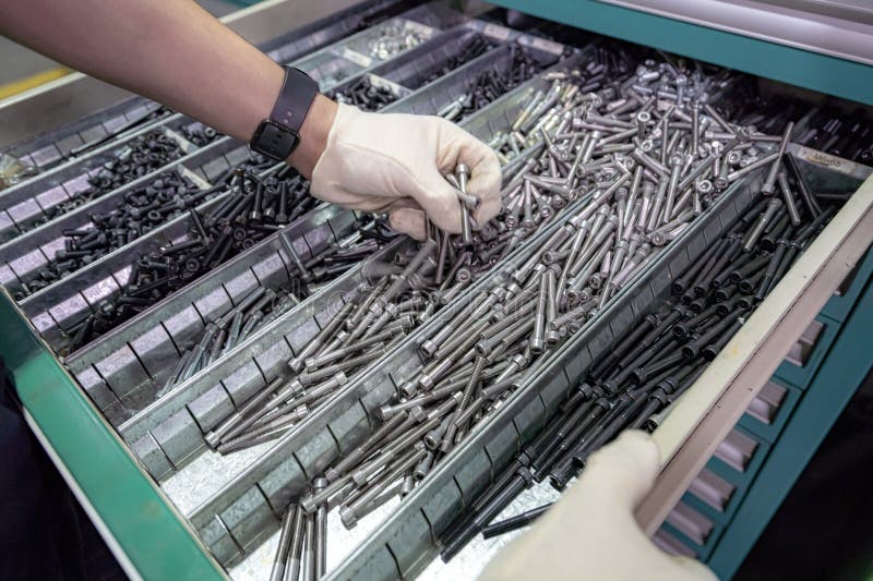 Boxes with Hardware at a Technical Enterprise Stock Photo - Image of ...