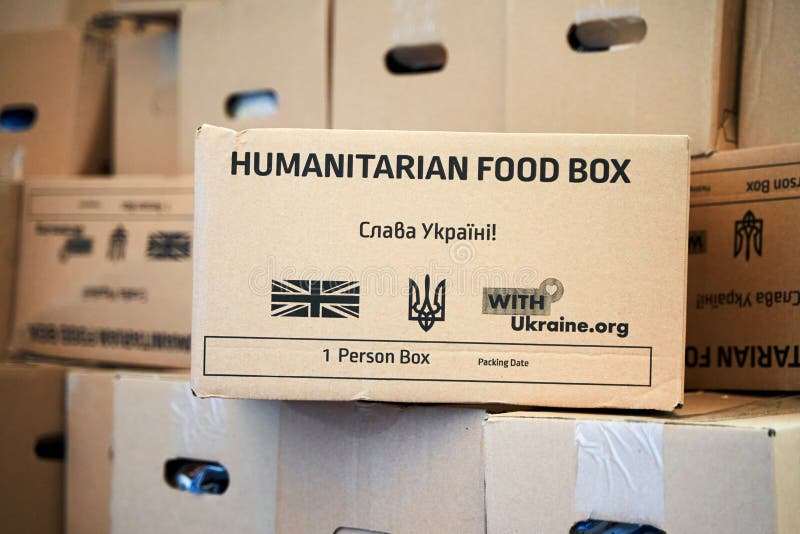 Boxes with Humanitarian Aid To Ukraine from UK Editorial Photography ...