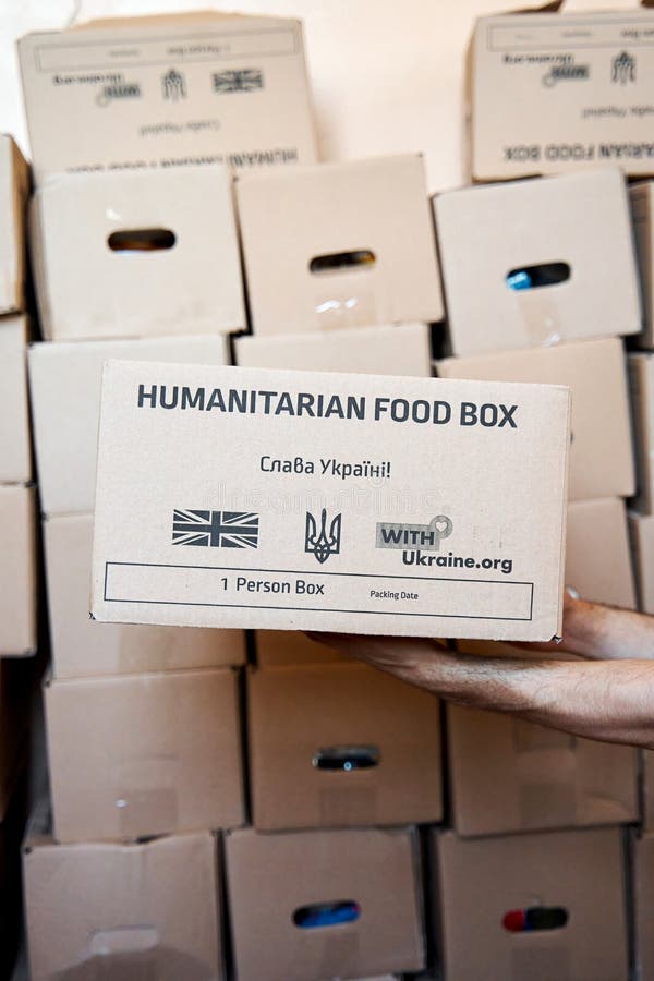 Boxes with Humanitarian Aid To Ukraine from UK Editorial Stock Photo ...