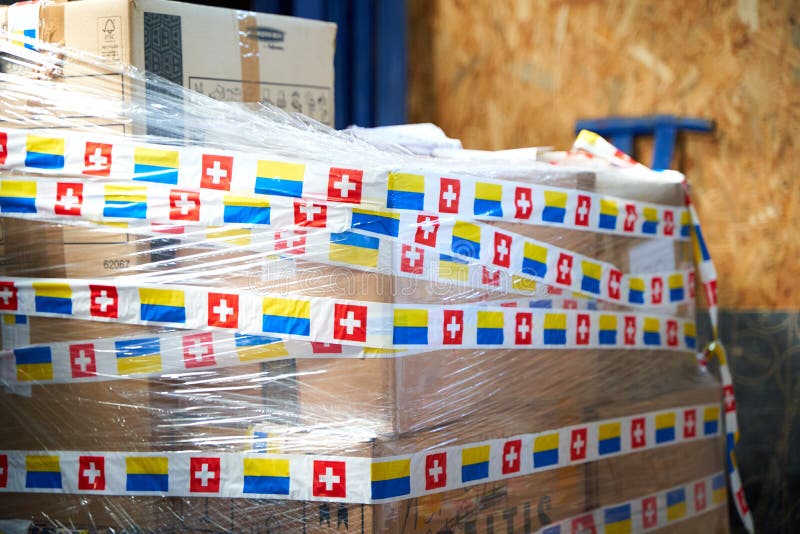 Boxes with Humanitarian Aid for Ukraine in Volunteer Centre Warehouse ...