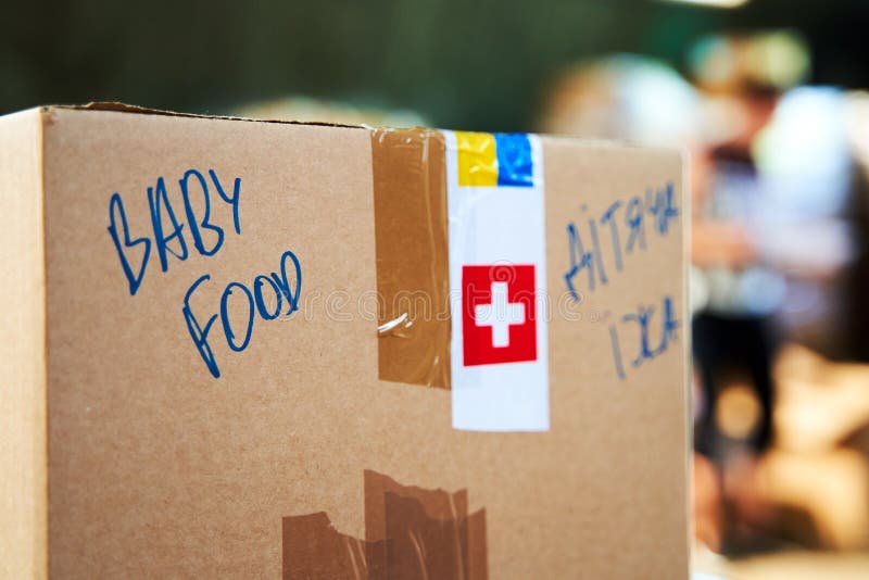 Boxes with Humanitarian Aid for Ukraine in Volunteer Centre Warehouse ...