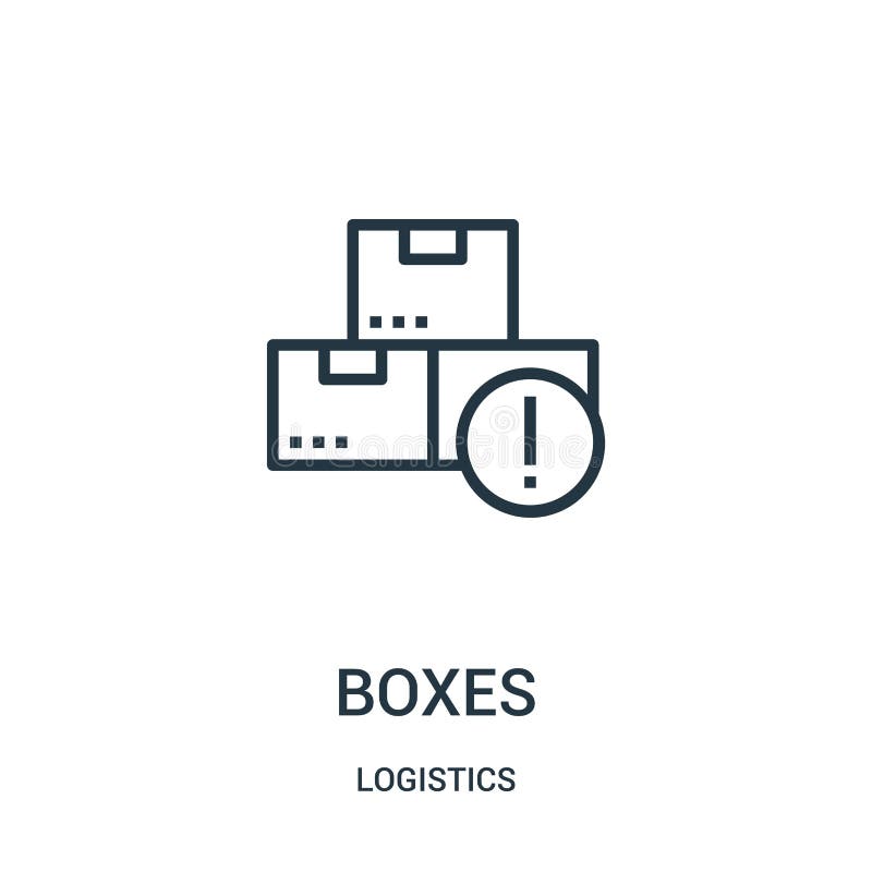 Boxes Icon Vector from Logistics Collection. Thin Line Boxes Outline ...
