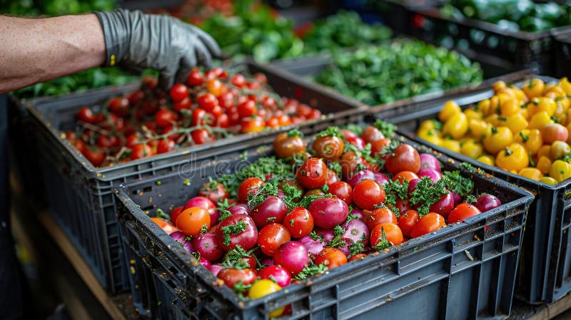 Boxes with Leftover Vegetables are Packed To Provide for Low-income ...