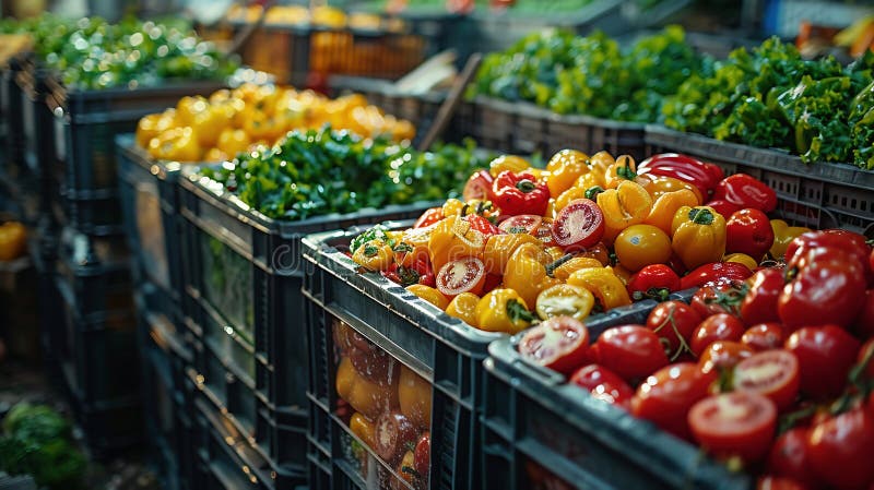 Boxes with Leftover Vegetables are Packed To Provide for Low-income ...