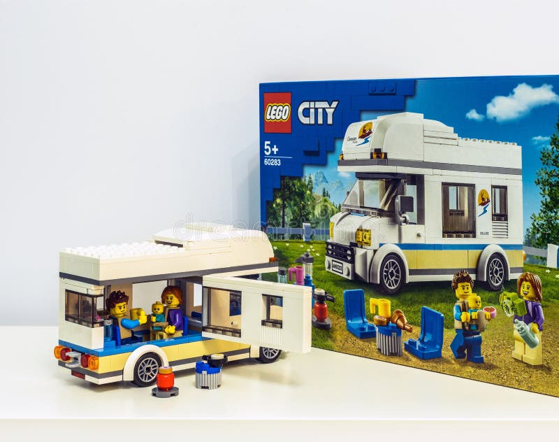 Boxes of Lego City Plastic Constructor on White, Caravaning Editorial ...