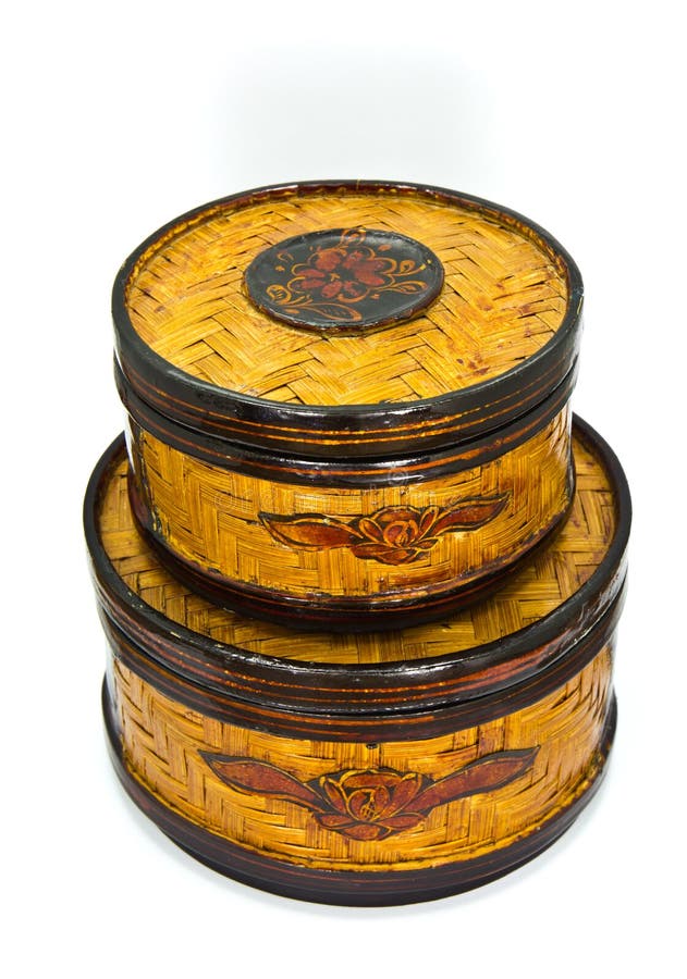 Boxes made of bamboo. stock photo. Image of asia, texture - 22158234