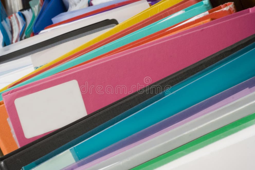 Boxes of Multi-colored Folders Stock Image - Image of colourful, cheap ...
