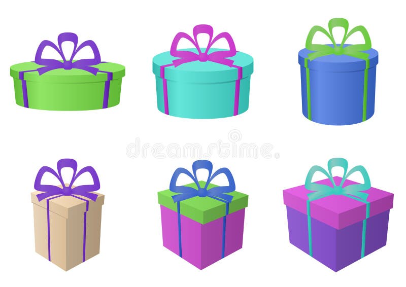 Boxes Multi-coloured, Different Forms Stock Vector - Illustration of ...