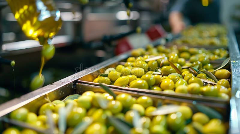Boxes of Olives Entering a Machine Stock Image - Image of automation ...