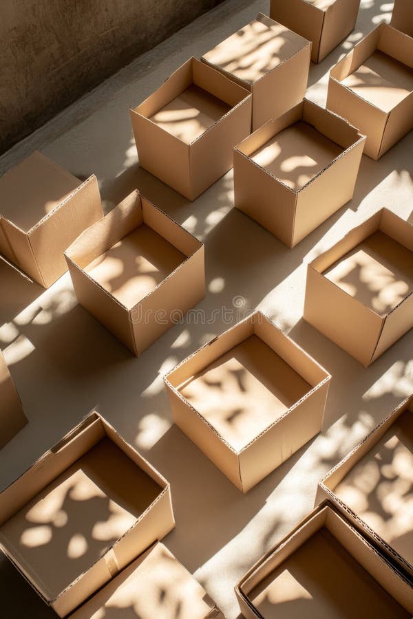 The Boxes are Open, Ready for Packing, in the Sunlight Stock Image ...