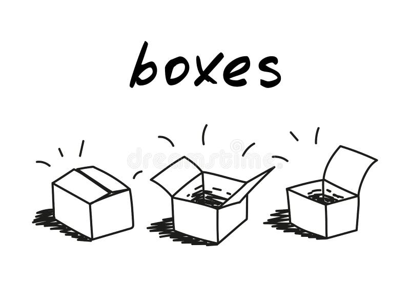 Boxes Outline Stock Illustrations – 6,122 Boxes Outline Stock ...