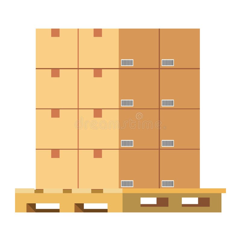 Boxes Over Pallets Vector Illustration Stock Vector - Illustration of ...