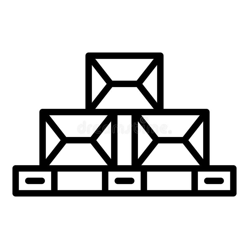 Pallet With Boxes Outline Icon Stock Vector - Illustration of pile ...