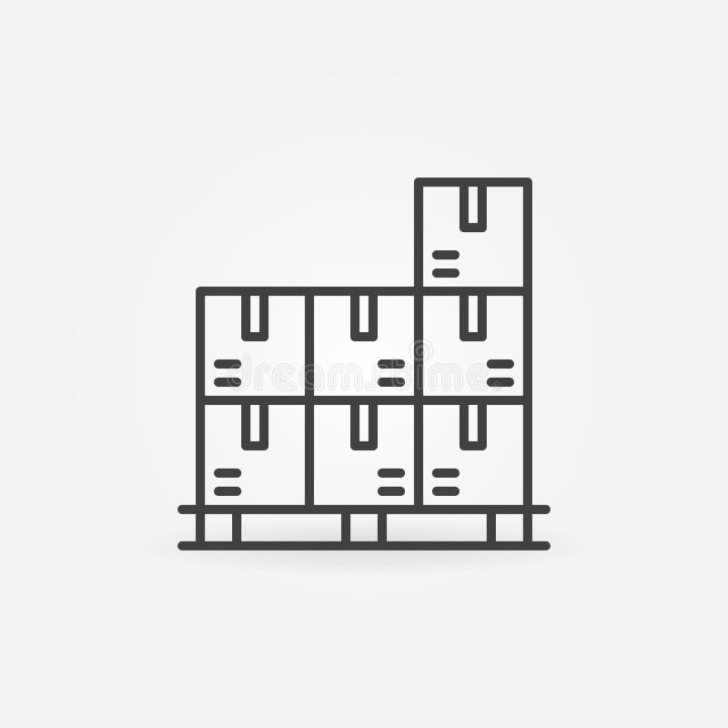 Boxes on Pallet Vector Concept Thin Line Icon or Sign Stock ...