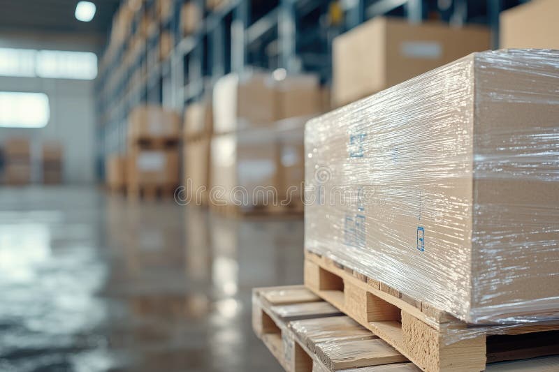 Boxes on Pallet in Warehouse Warehouse, Freight Transportation and ...
