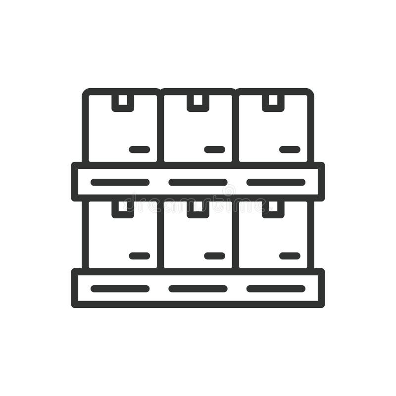 Boxes on Pallets, Icon in Line Design. Boxes on Pallets, Pallet Icon ...