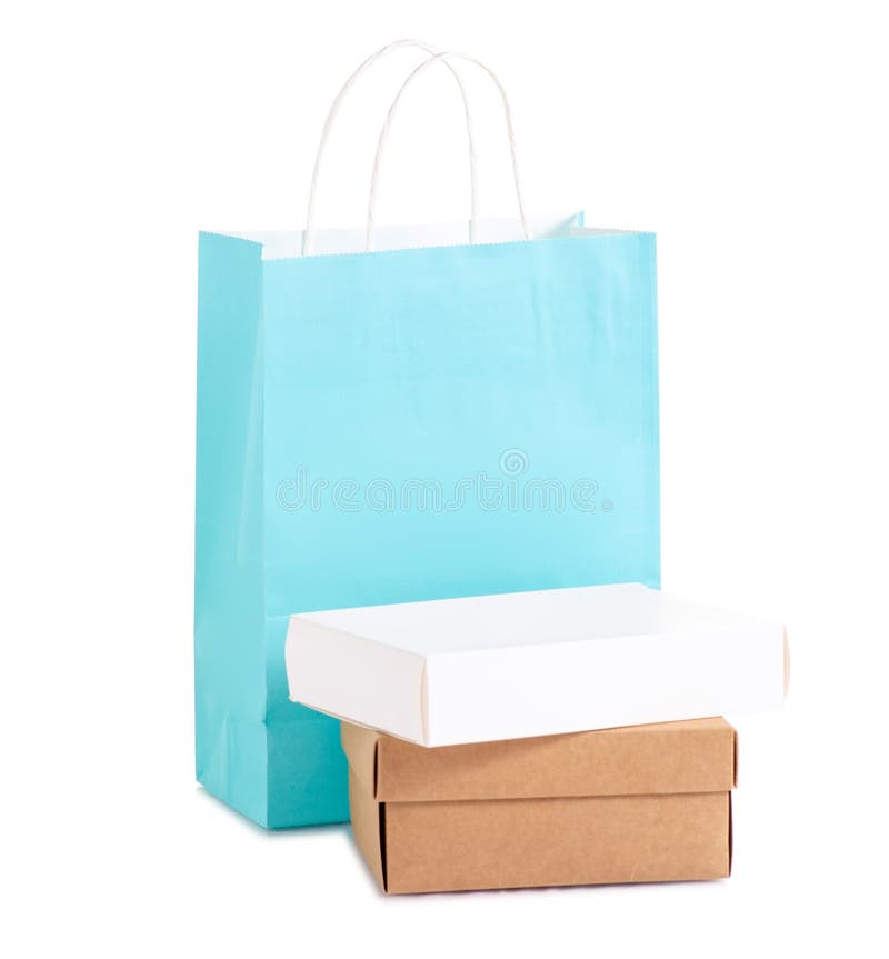 The Boxes and Paper Bag Package Stock Photo - Image of background ...