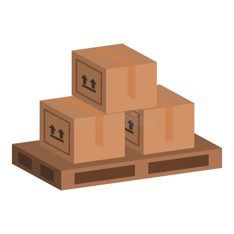 Boxes Parcel Cargo on Pallets Icon Illustration Design Stock Vector ...
