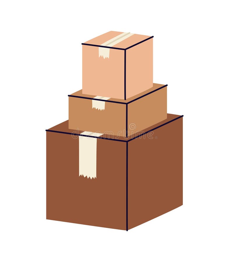 Boxes pile illustration stock vector. Illustration of boxes - 232602401