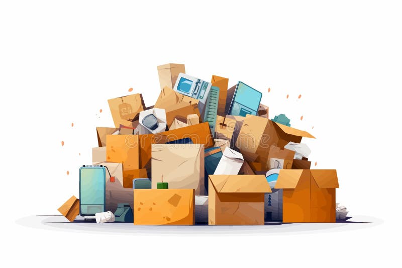 Pile of E-waste Vector Flat Minimalistic Isolated Illustration Stock ...