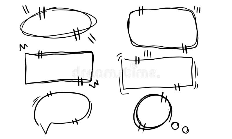 Boxes for Quotes and Phrases in Doodle Style. a Collection of Hand ...