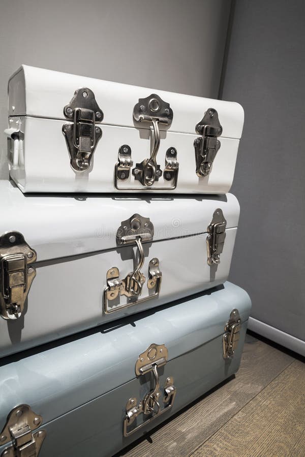 Boxes with Retro Locks As a Decoration Stock Image - Image of design ...