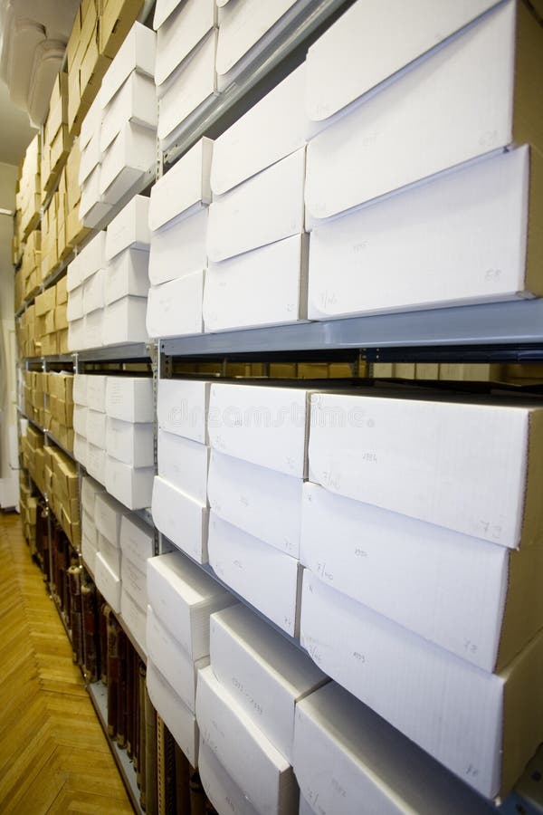 Boxes on the shelf stock photo. Image of file, record - 9020966