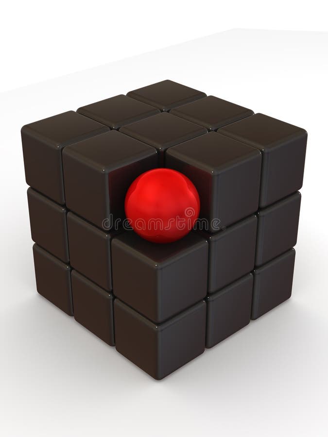 Boxes and Sphere. Abstract Image Stock Illustration - Illustration of ...