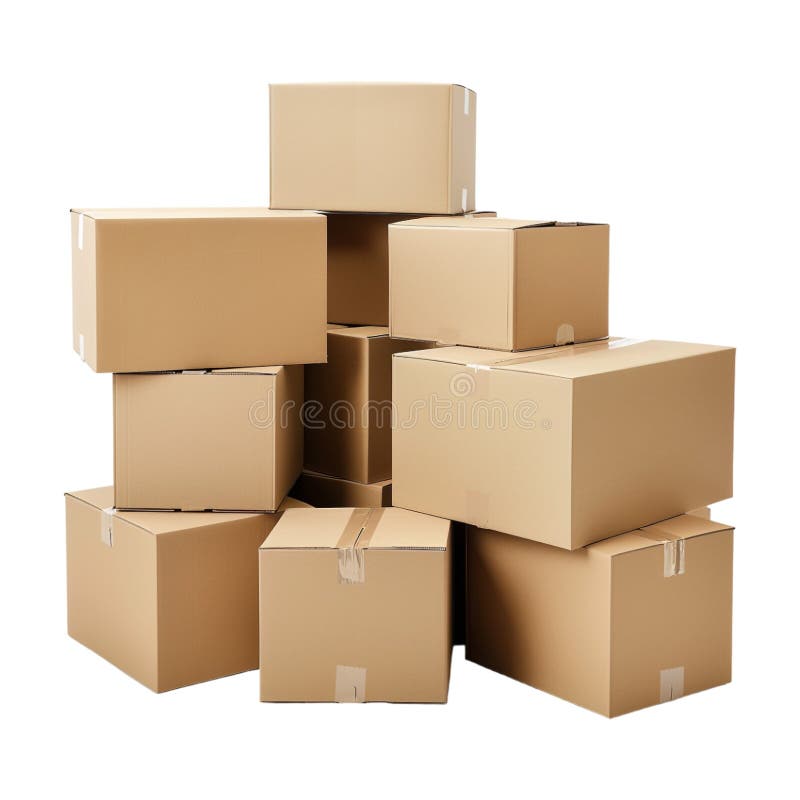 Boxes Stack for Delivery on Transparent Background - Ai Generated Stock ...