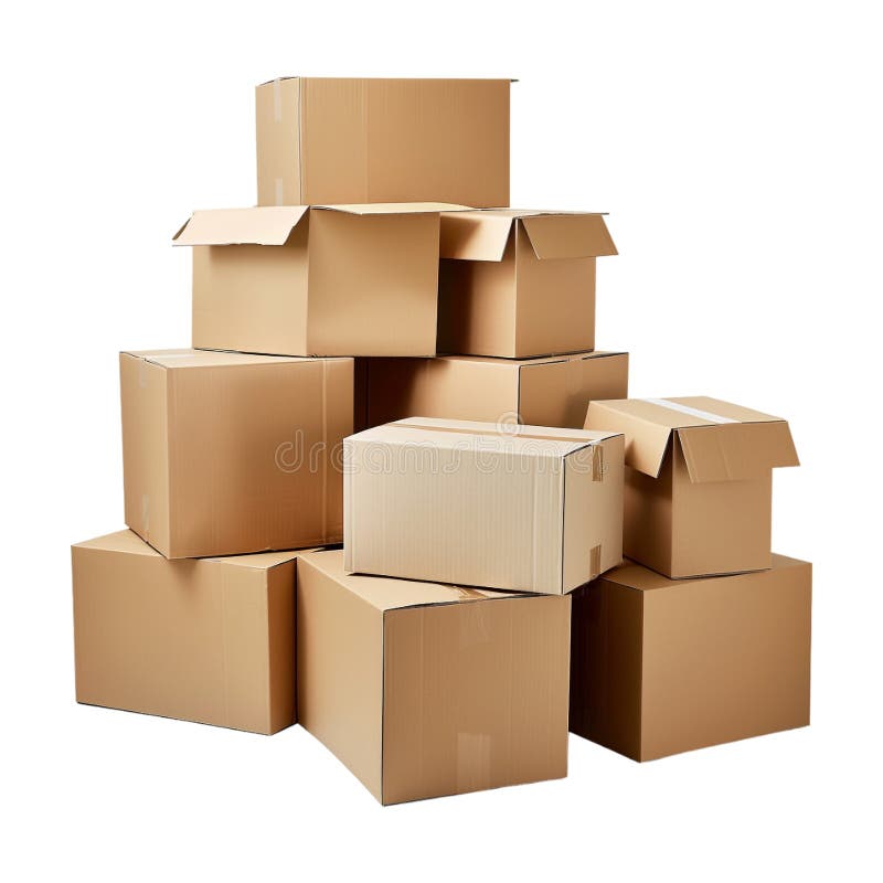 Boxes Stack for Delivery on Transparent Background - Ai Generated Stock ...