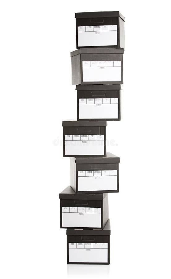 Boxes: Stack of Office File Boxes Stock Image - Image of supplies ...