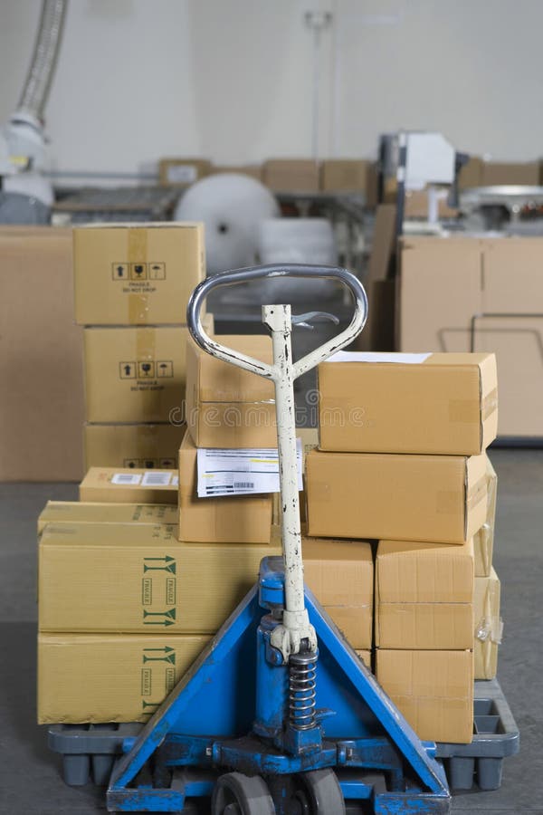 Trolley With Heap Of Storage Boxes Stock Image - Image of conveyance ...