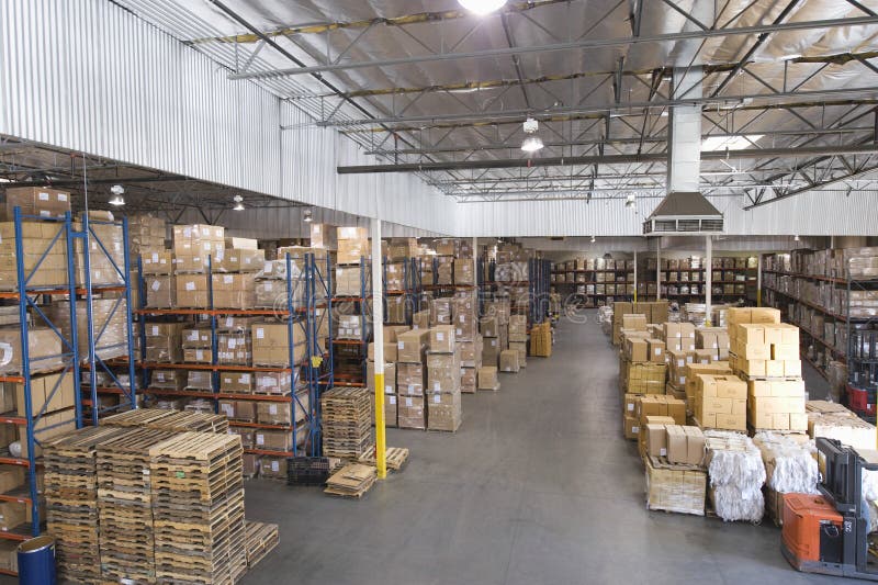 Boxes Stacked in Warehouse stock photo. Image of package - 33913892