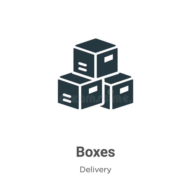 Boxes Vector Icon on White Background. Flat Vector Boxes Icon Symbol ...