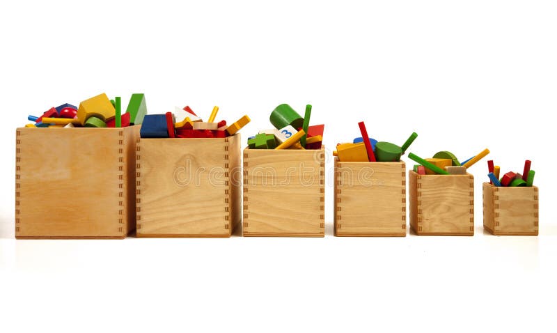 Boxes with very many toys stock image. Image of education - 130968123
