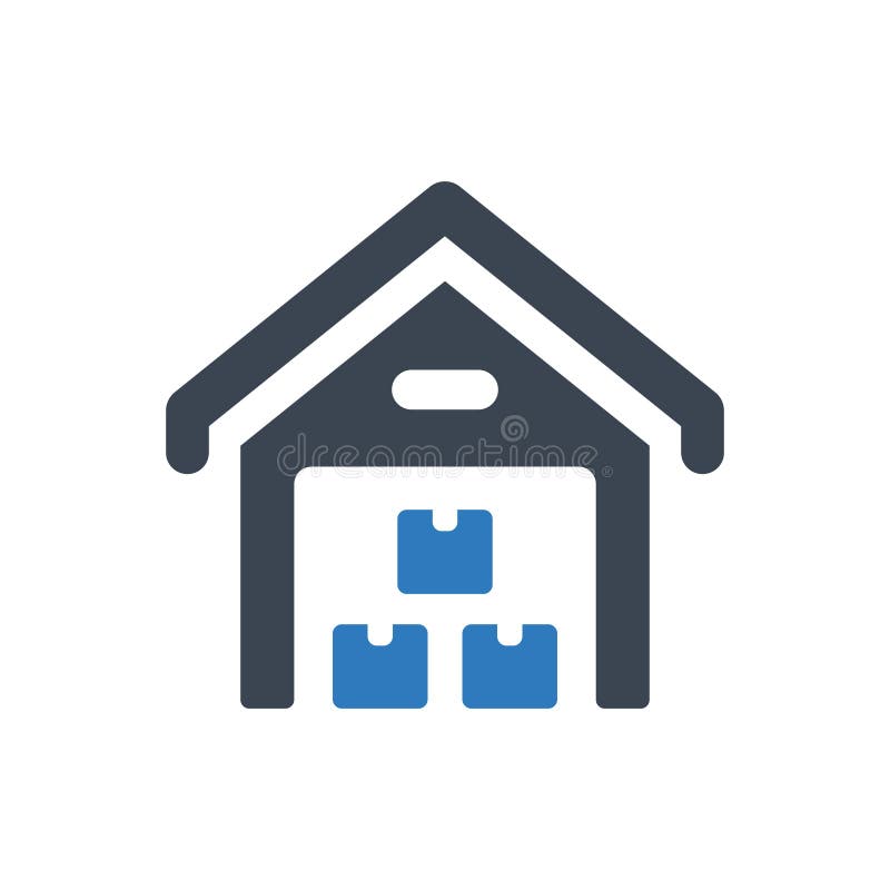 Boxes warehouse icon stock vector. Illustration of warehouse - 262612890