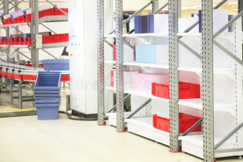 Boxes in a warehouse stock image. Image of package, small - 46883055