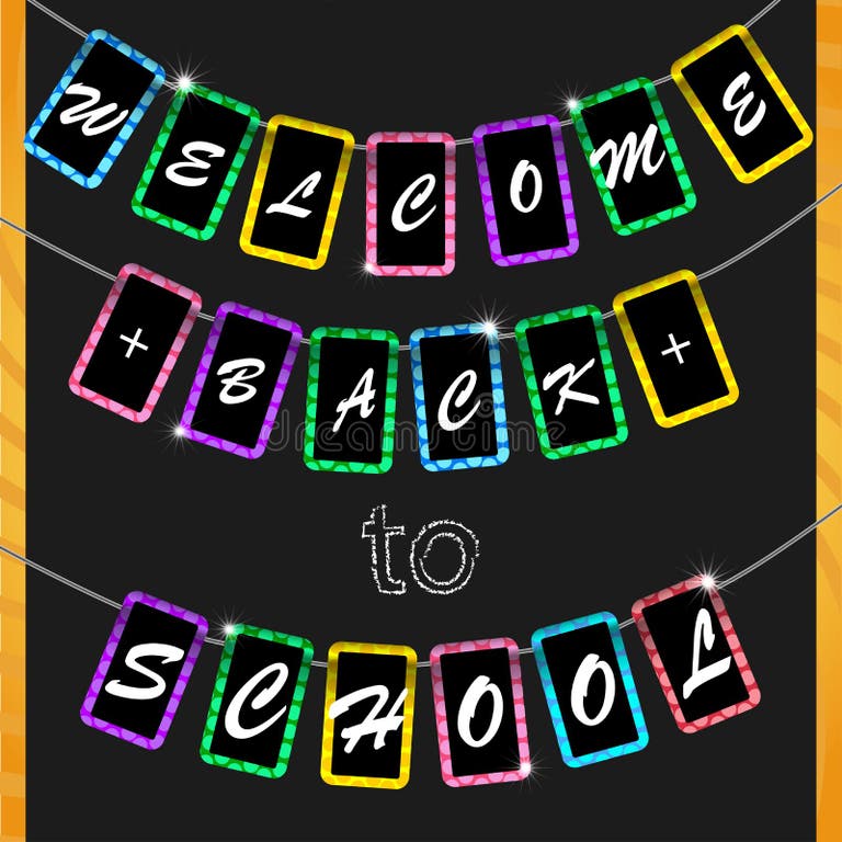 The Boxes with the Words Welcome Back To School Stock Vector ...