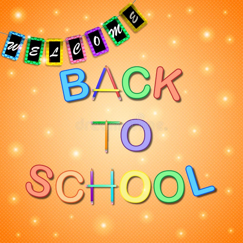 The Boxes with the Words Welcome Back To School Stock Illustration ...