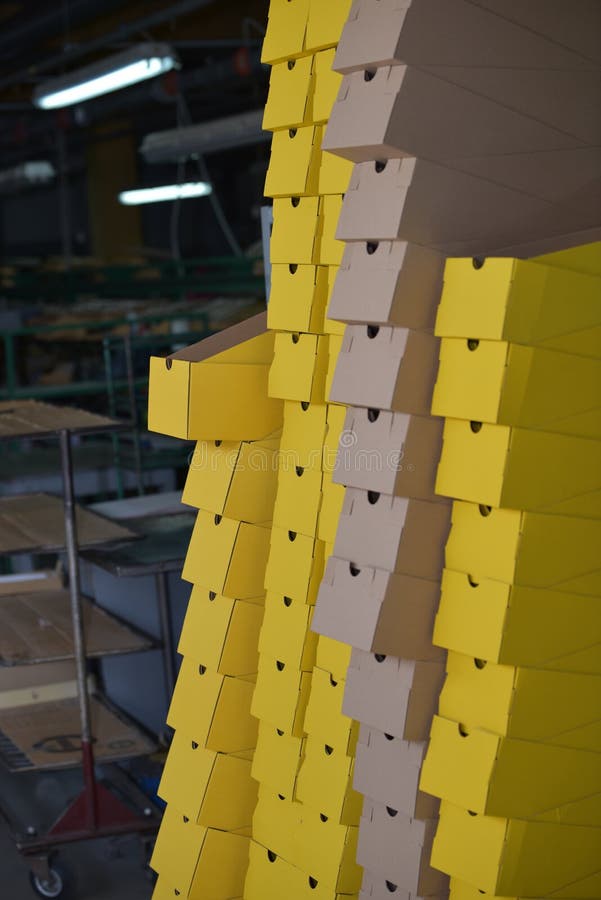 Yellow boxes production stock image. Image of pattern - 28912957
