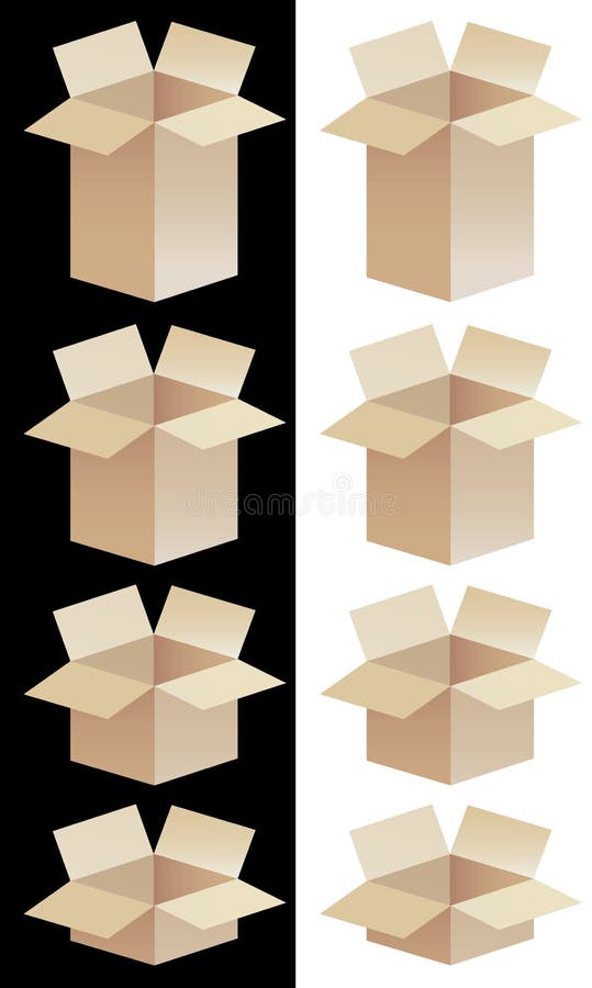 Shipping Line of Boxes-Cartons Stock Vector - Illustration of pack ...